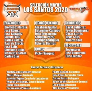 Nomina completa de Los Santos para béisbol mayor